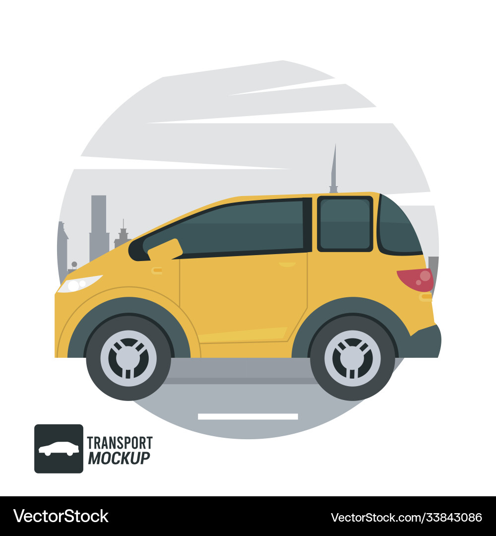 Mockup car color yellow icon Royalty Free Vector Image