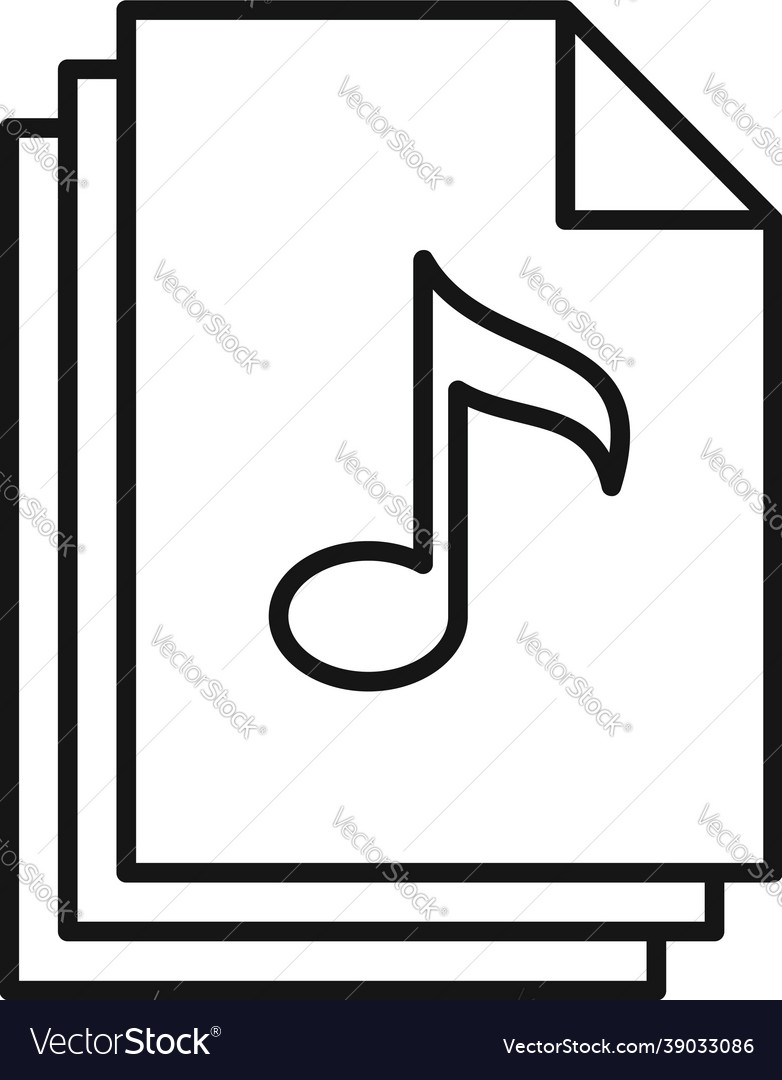 Modern playlist files icon outline music Vector Image Modern playlist files icon outline music Vector Image
