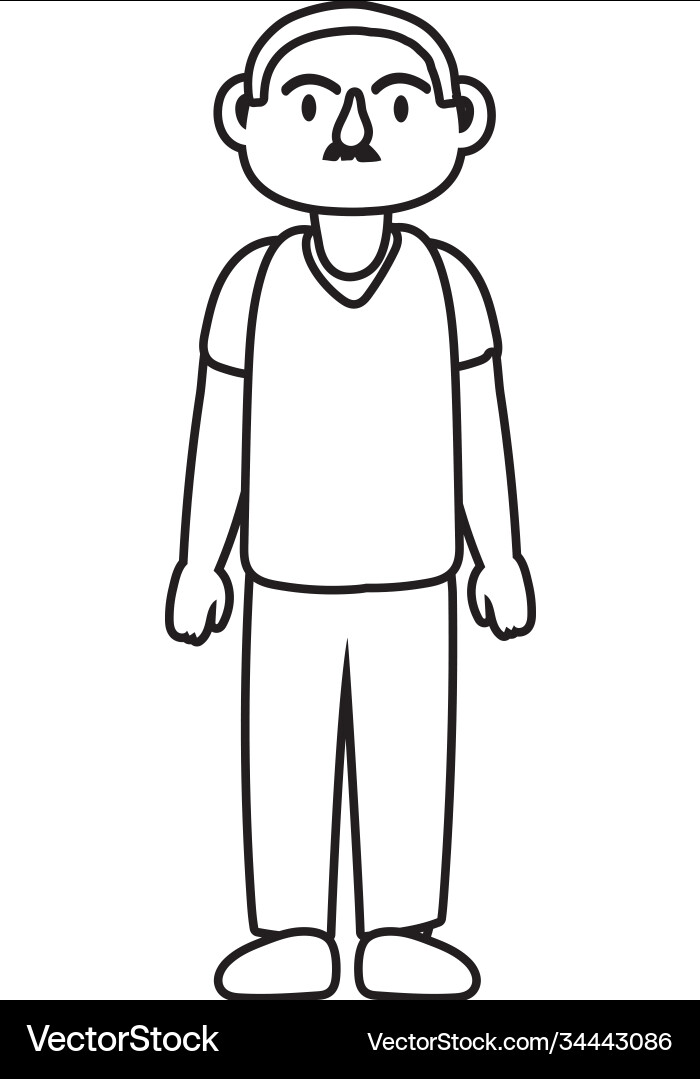 Old man person character line style icon Vector Image