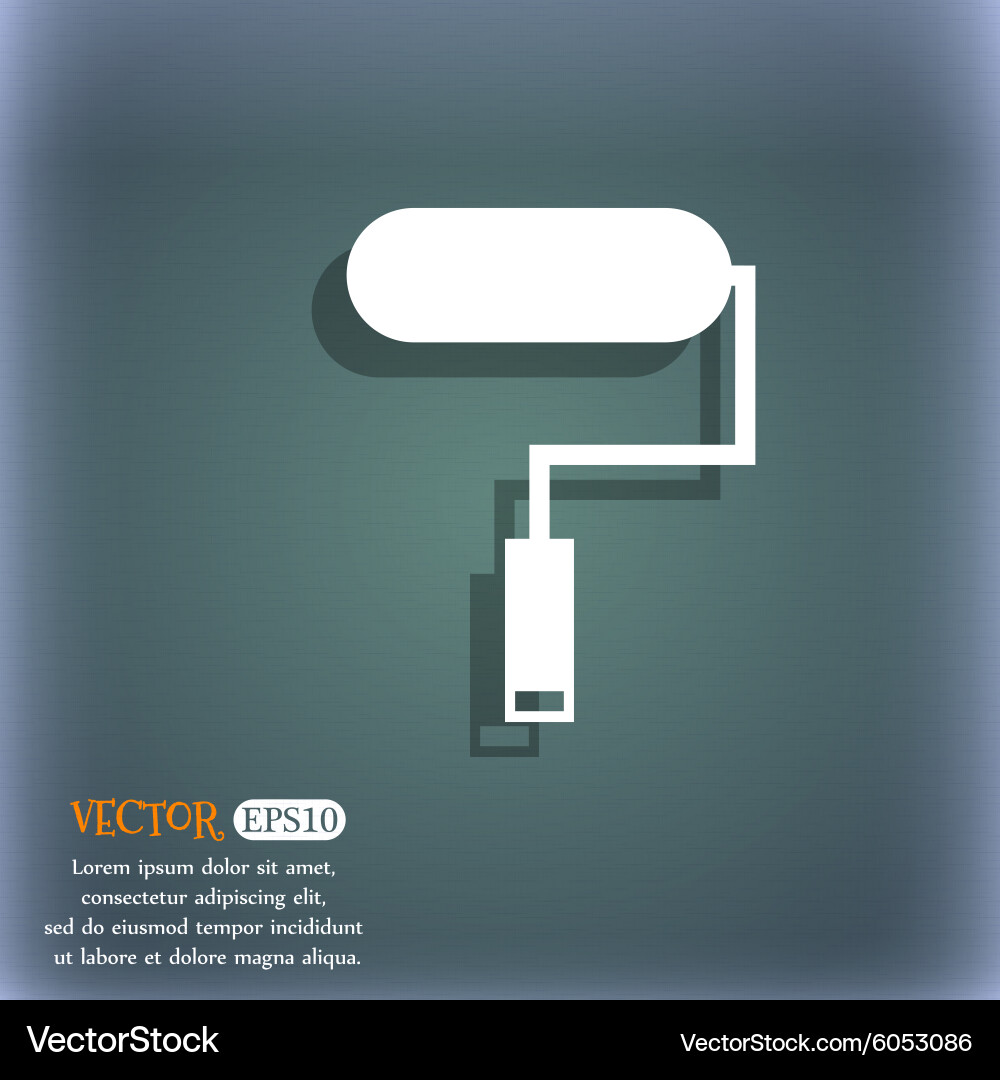 Paint roller sign icon painting tool symbol Vector Image