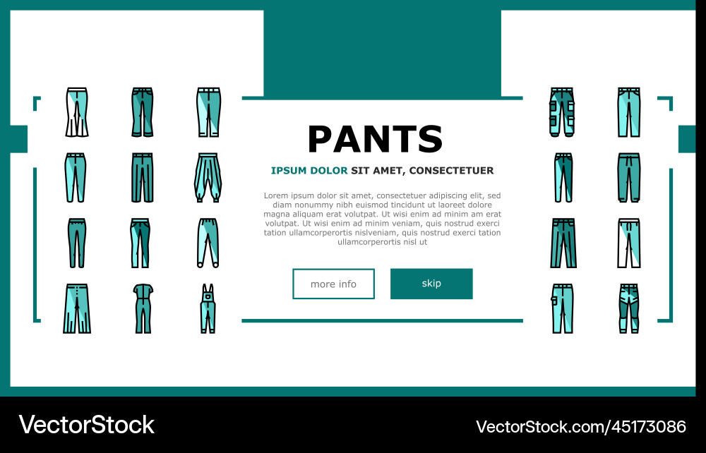 Pants fashion clothes apparel landing header Vector Image