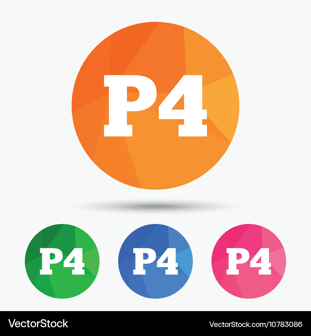 Parking fourth floor icon car p4 symbol Royalty Free Vector