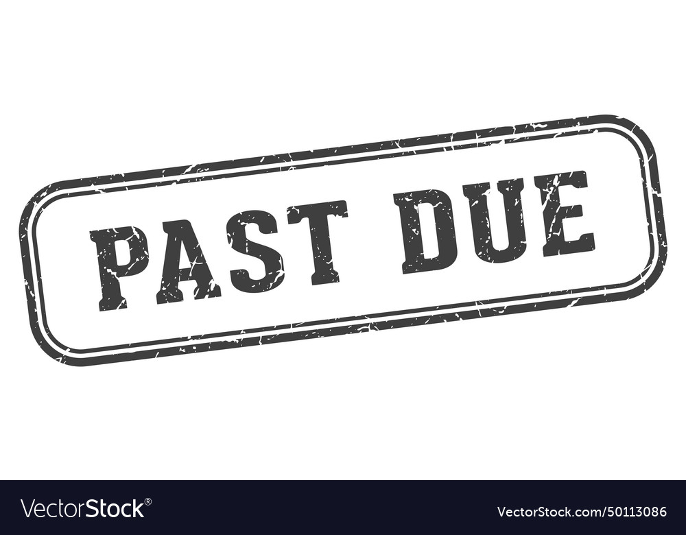 Past due stamp rectangular Royalty Free Vector Image