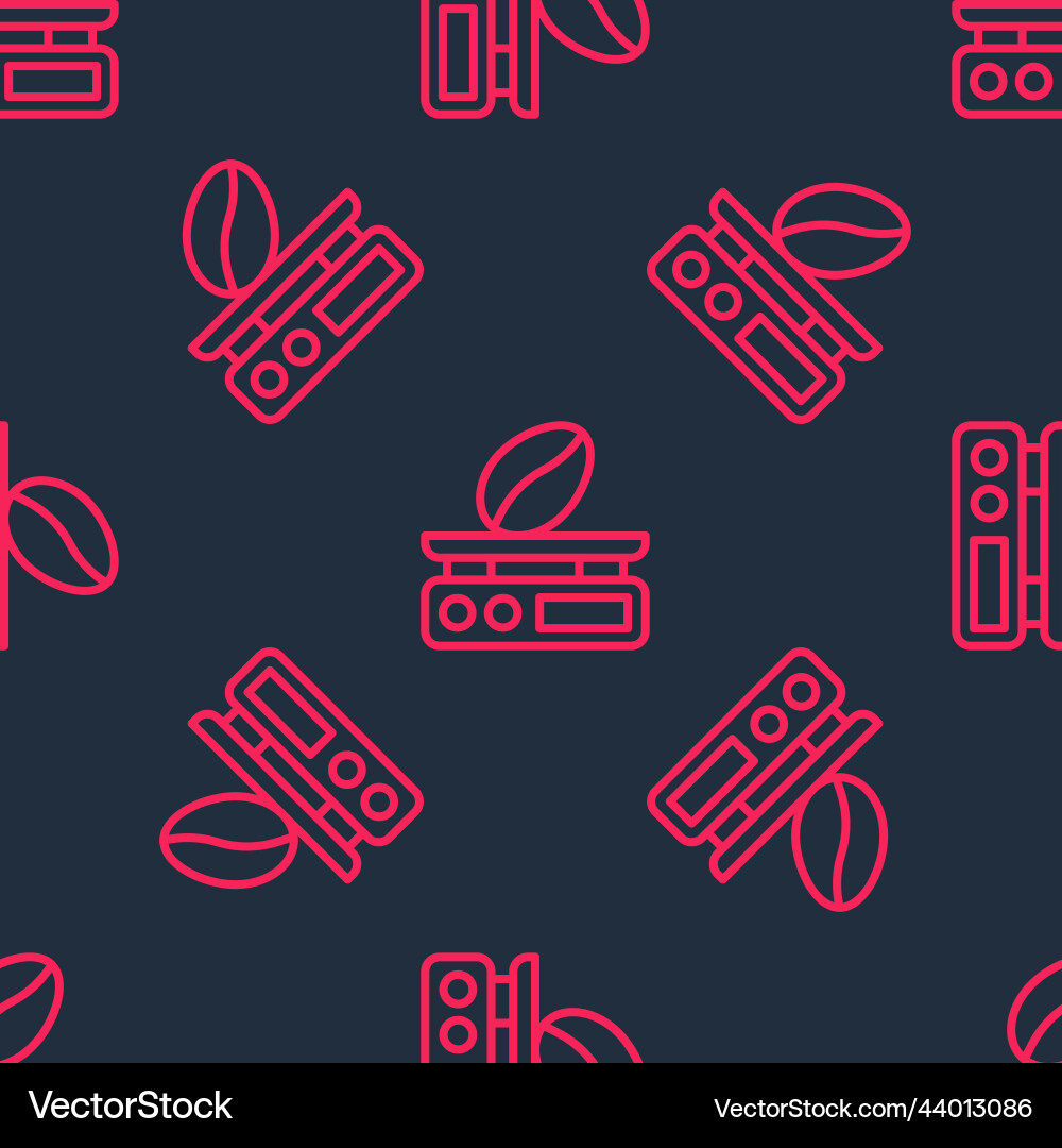 Red line electronic coffee scales icon isolated Vector Image