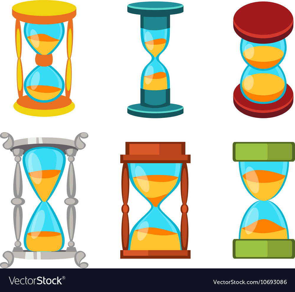 Sand clocks set Royalty Free Vector Image - VectorStock