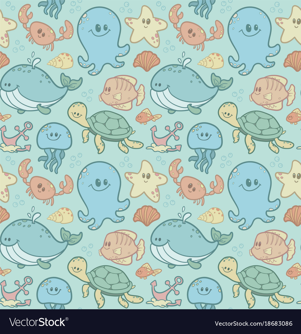 Sea pattern Royalty Free Vector Image - VectorStock