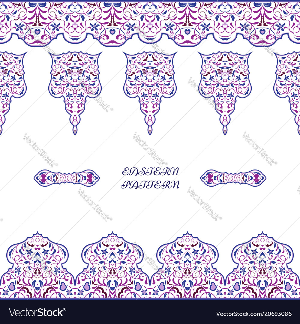 Seamless arabic patterns for border Royalty Free Vector