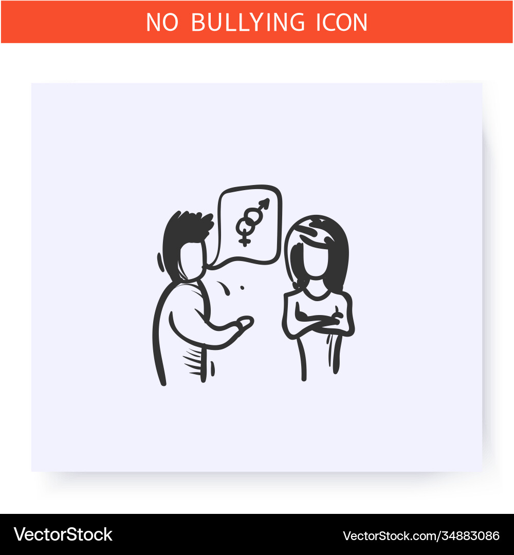 Sexual harassment icon outline sketch drawing Vector Image