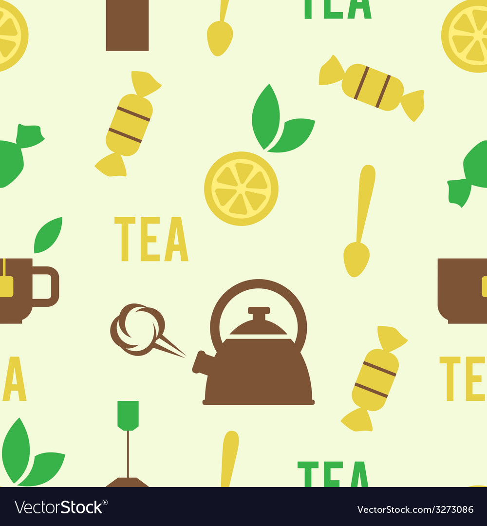Simple tea concept in seamless pattern Royalty Free Vector