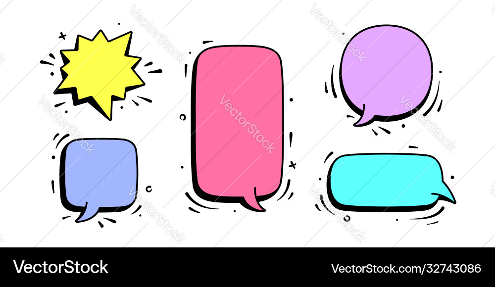 Speech bubble set chat message Royalty Free Vector Image