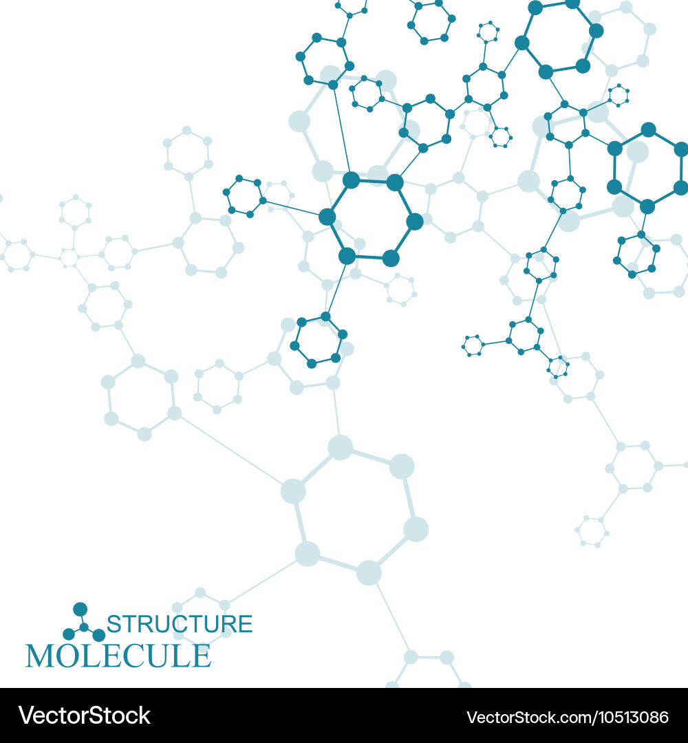 Structure molecule and communication dna atom Vector Image