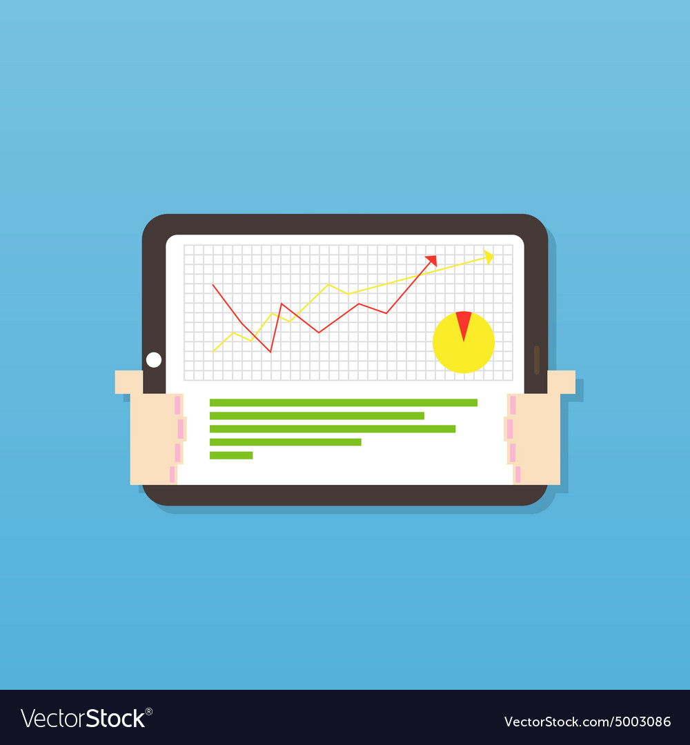 Tablet graph Royalty Free Vector Image - VectorStock
