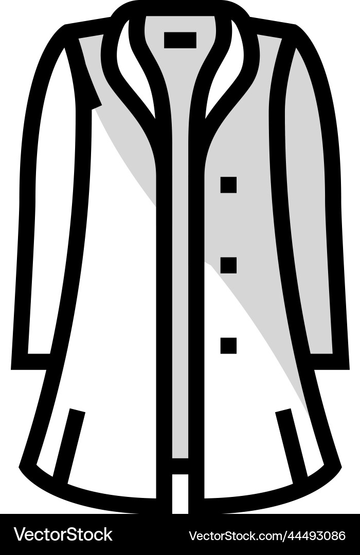 Wool jacket outerwear female color icon Royalty Free Vector