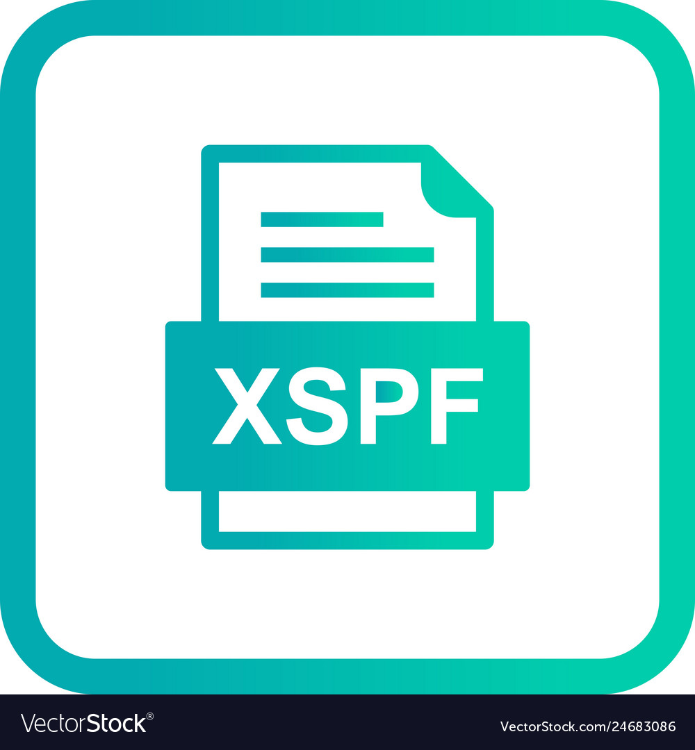 Xspf file document icon Royalty Free Vector Image