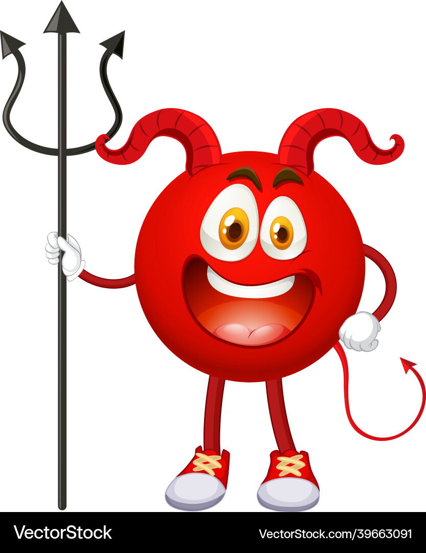 A red devil cartoon character with facial Vector Image