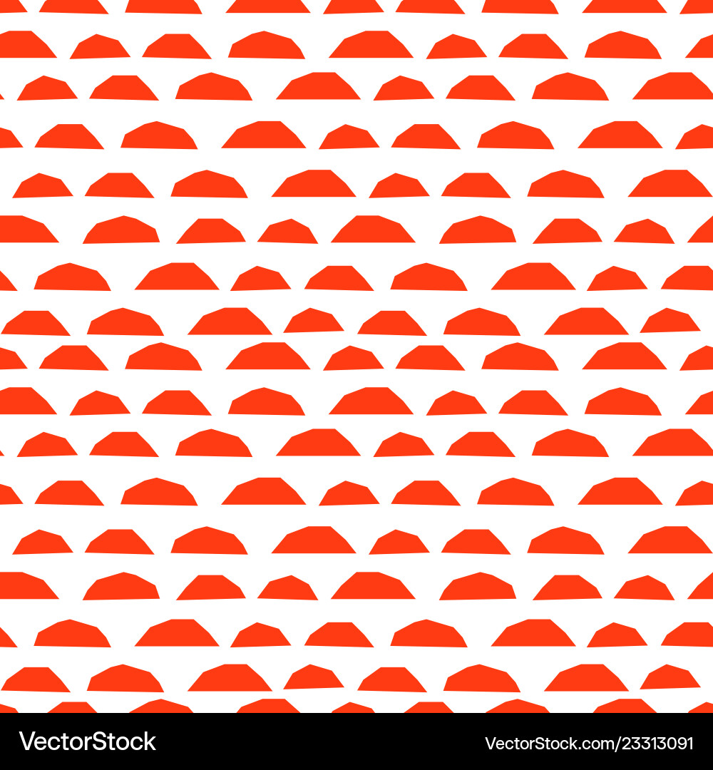 Abstract red hill shapes geometric seamless Vector Image