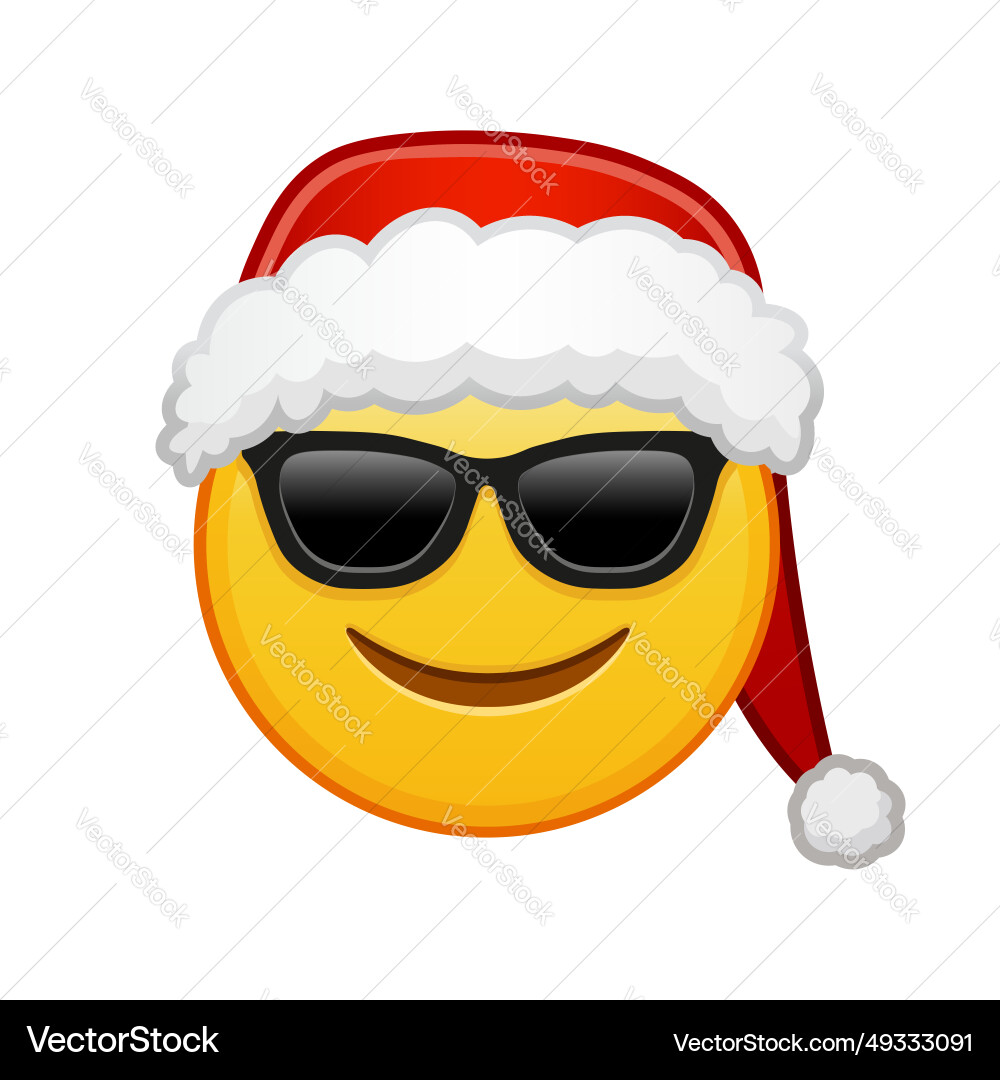 Christmas smiling face in sunglasses large size Vector Image