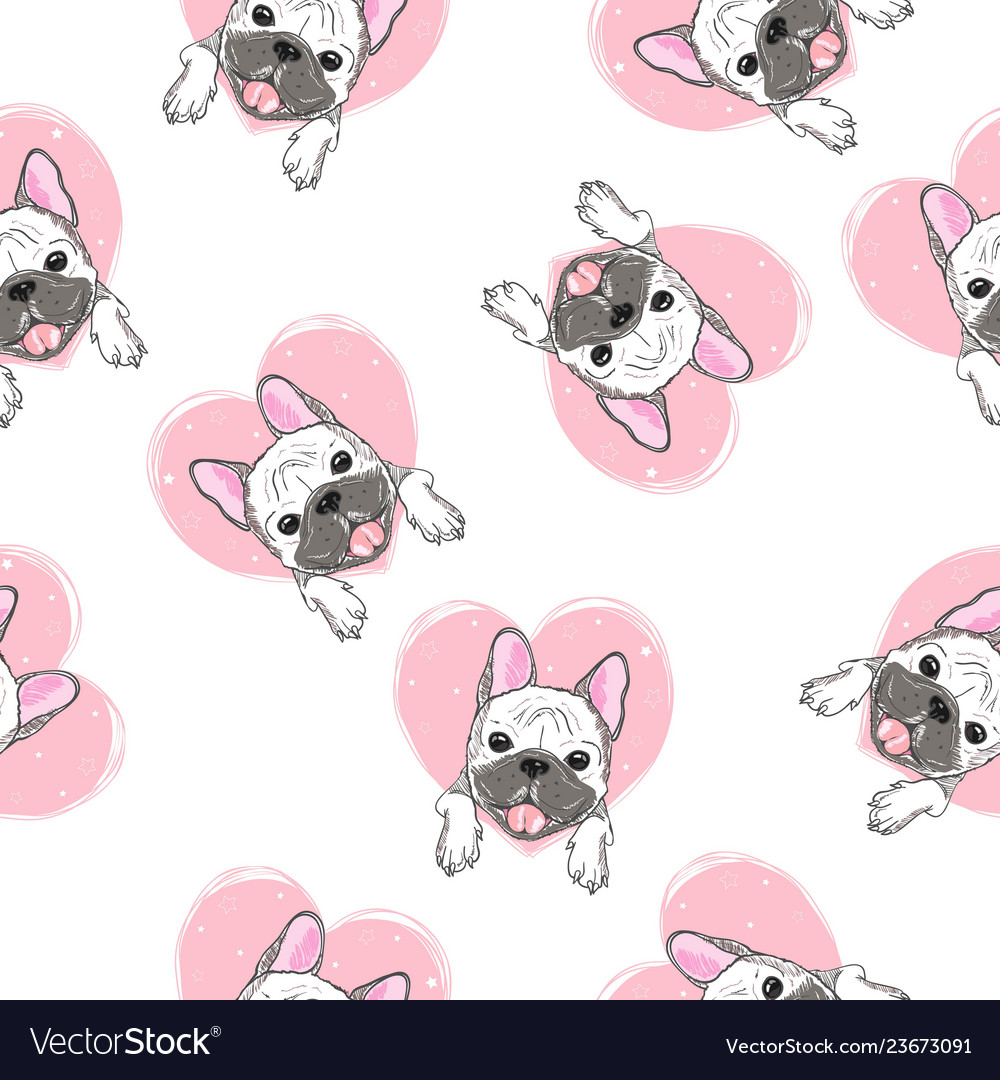 Cute pug pattern Royalty Free Vector Image - VectorStock