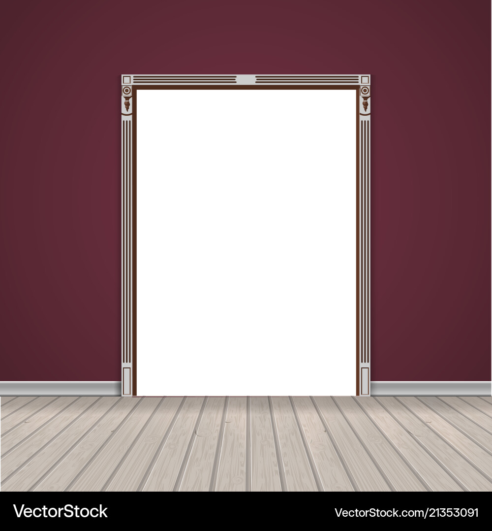 Empty room through open door Royalty Free Vector Image