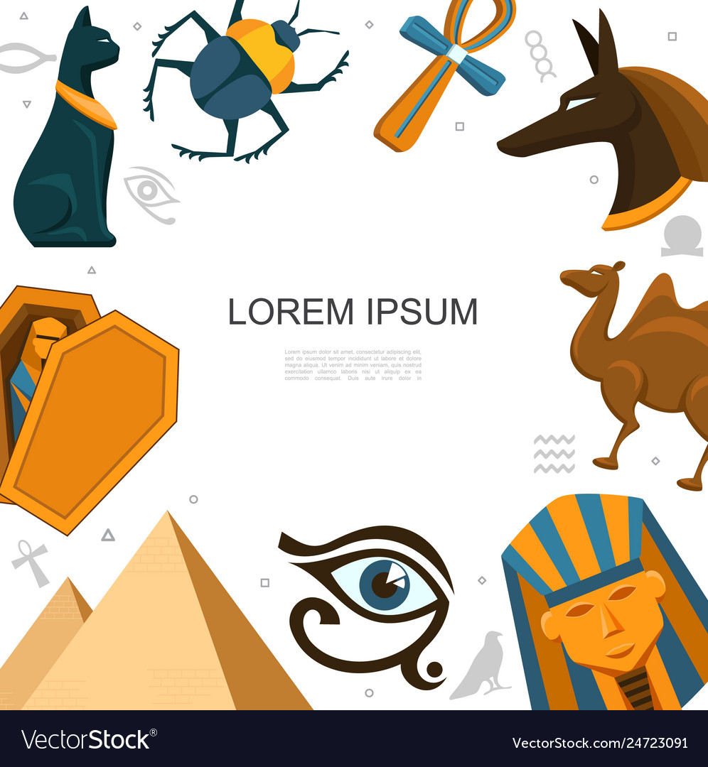 Flat egypt elements template Royalty Free Vector Image