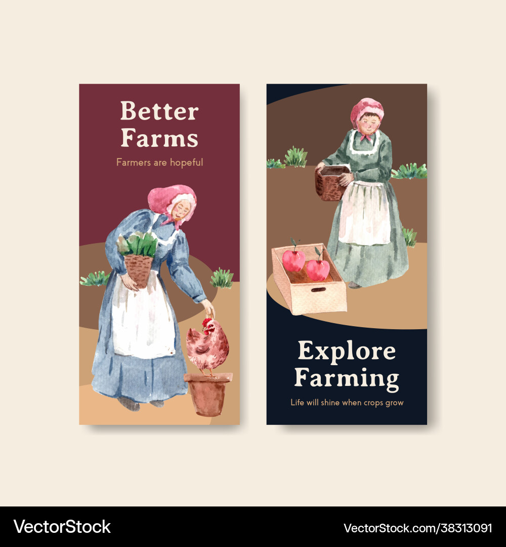 Flyer template with farm organic concept design Vector Image