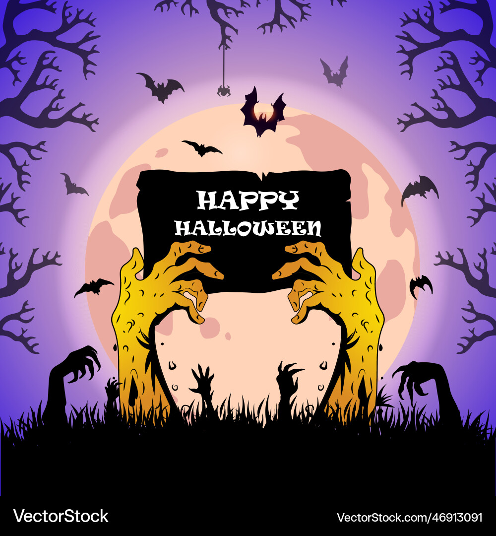 Happy halloween banner design template Royalty Free Vector
