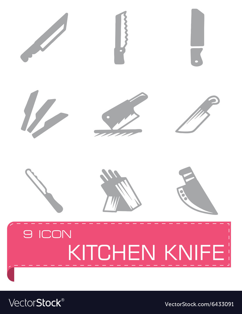 Kitchen knife icon set Royalty Free Vector Image Kitchen knife icon set Royalty Free Vector Image
