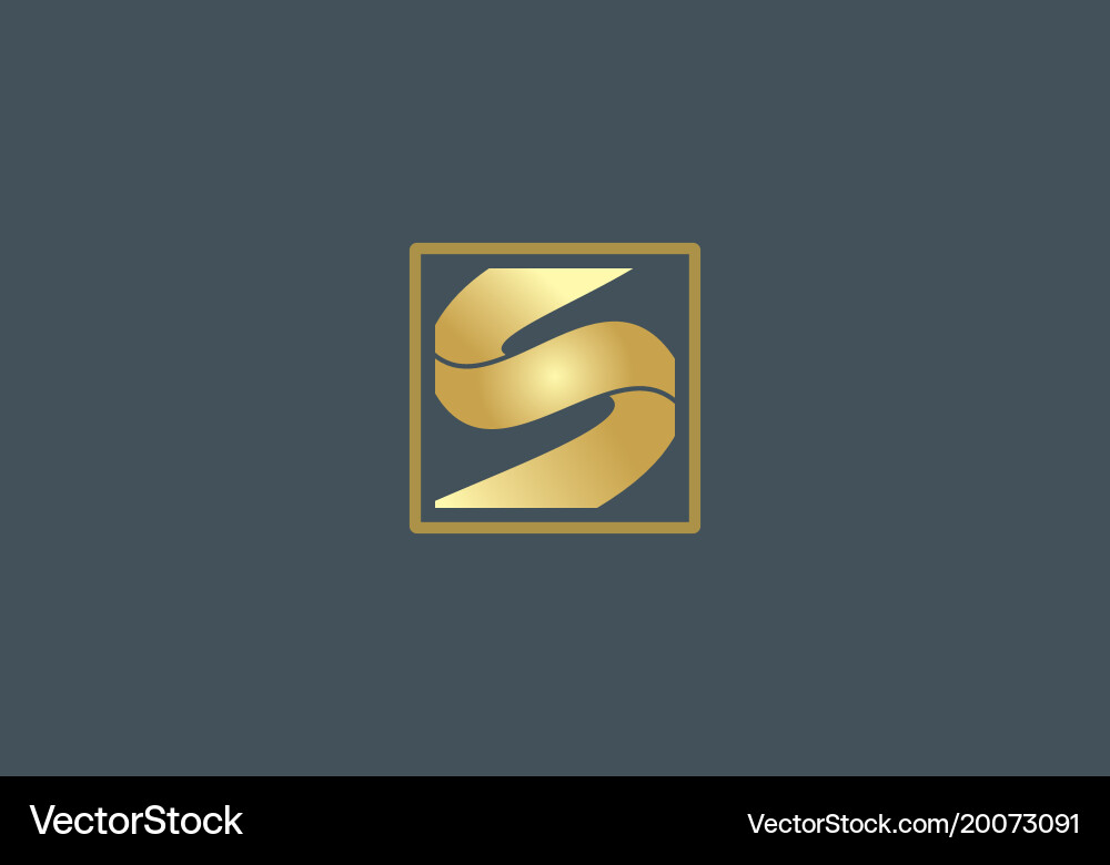 Letter s gold company logo Royalty Free Vector Image