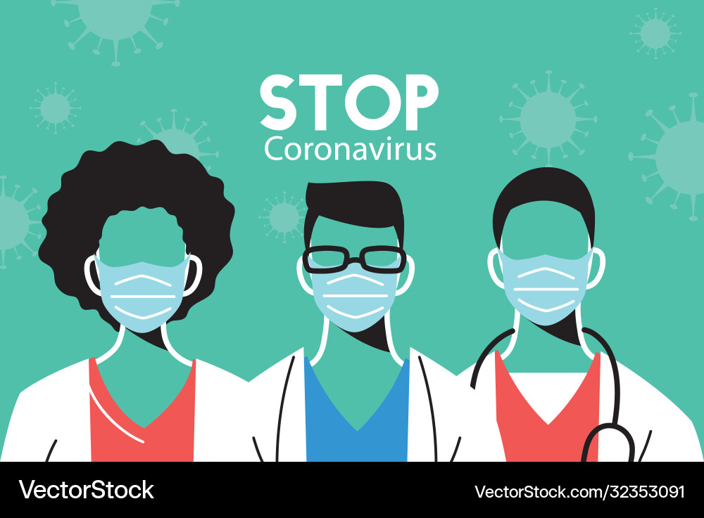 Medical team and nurses working to stop Royalty Free Vector