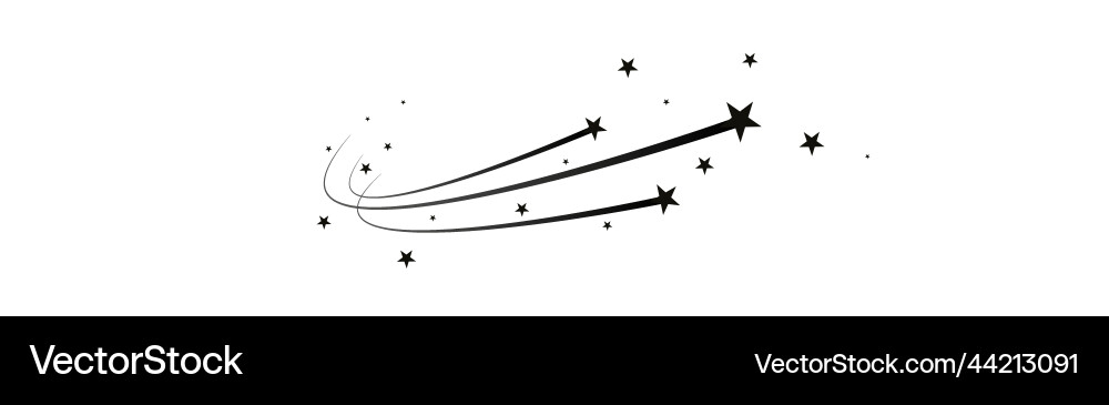 Meteoroid comet motion speed line trail star Vector Image