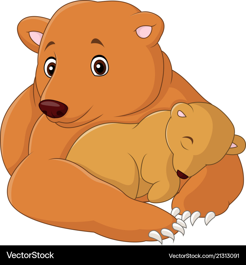 Mother and babear cartoon Royalty Free Vector Image