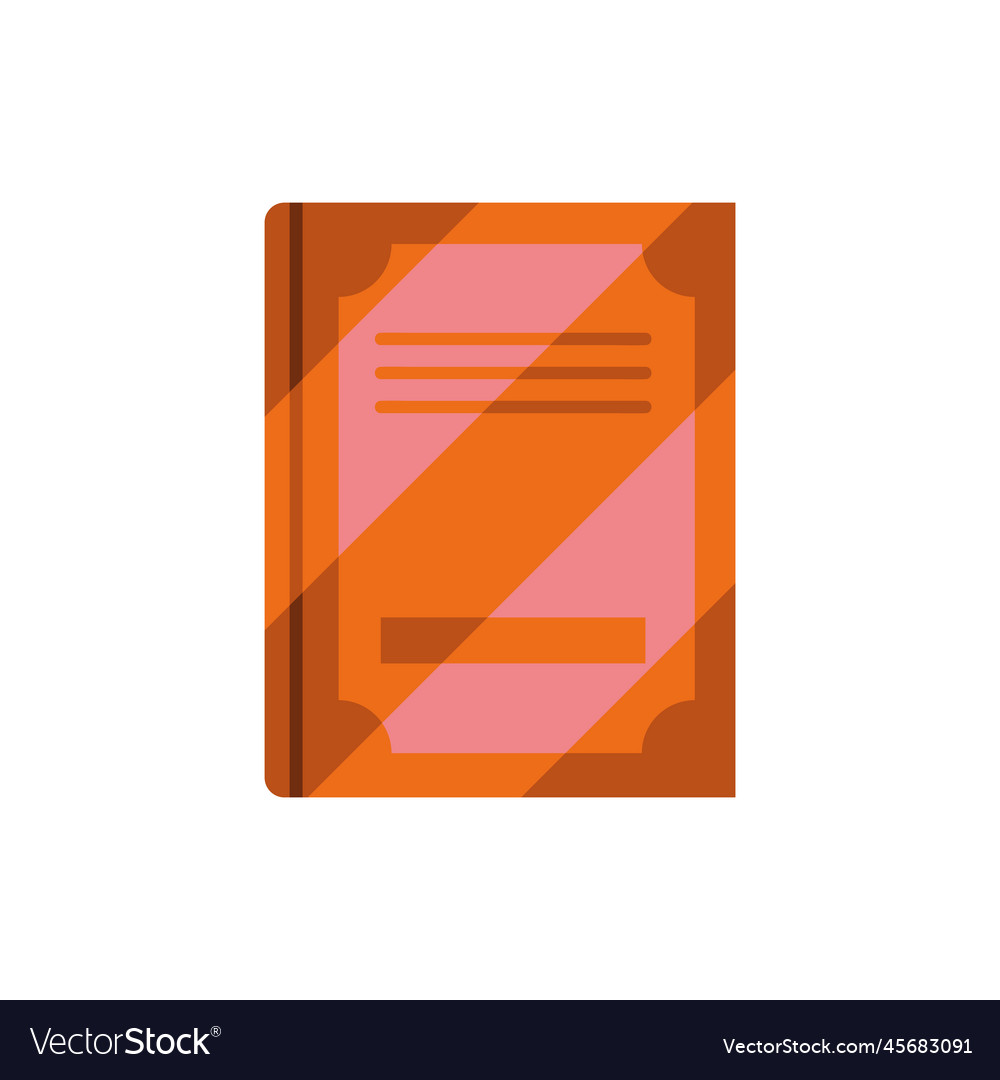Orange text book library Royalty Free Vector Image