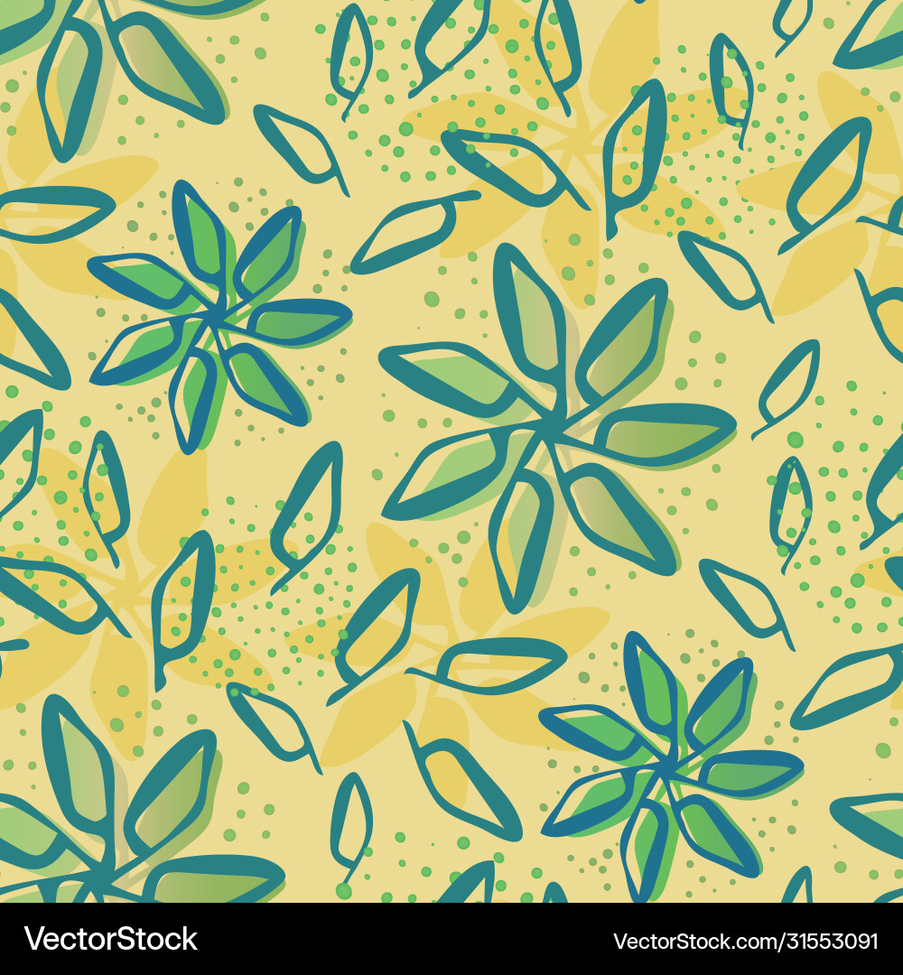 Scattered flowers and leaves seamless Royalty Free Vector
