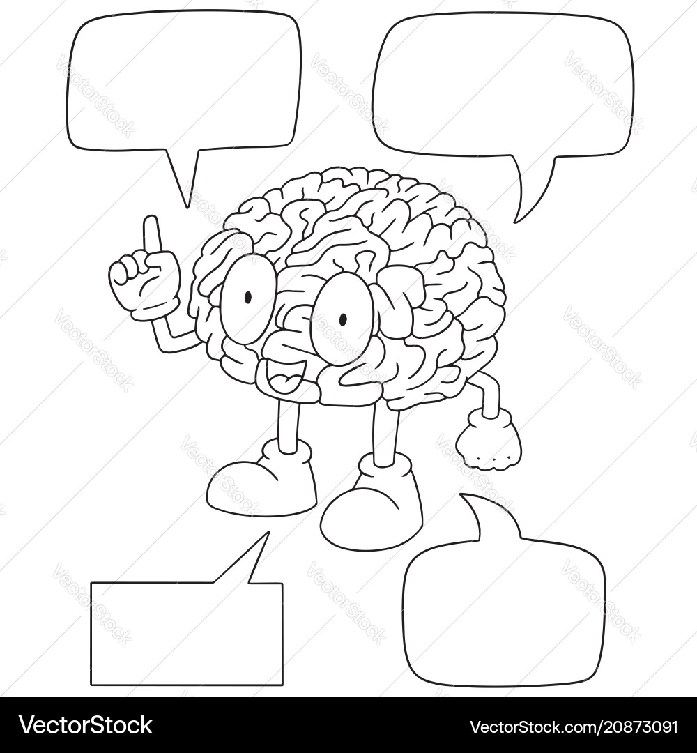 Set of brain cartoon Royalty Free Vector Image