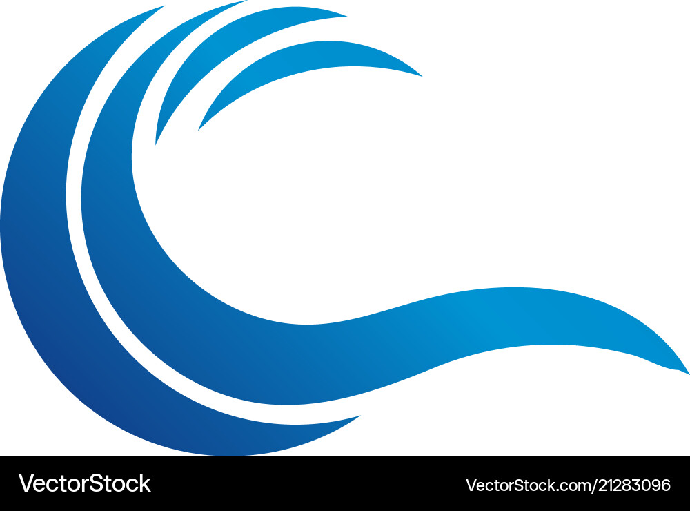Abstract water waves logo design concept Vector Image