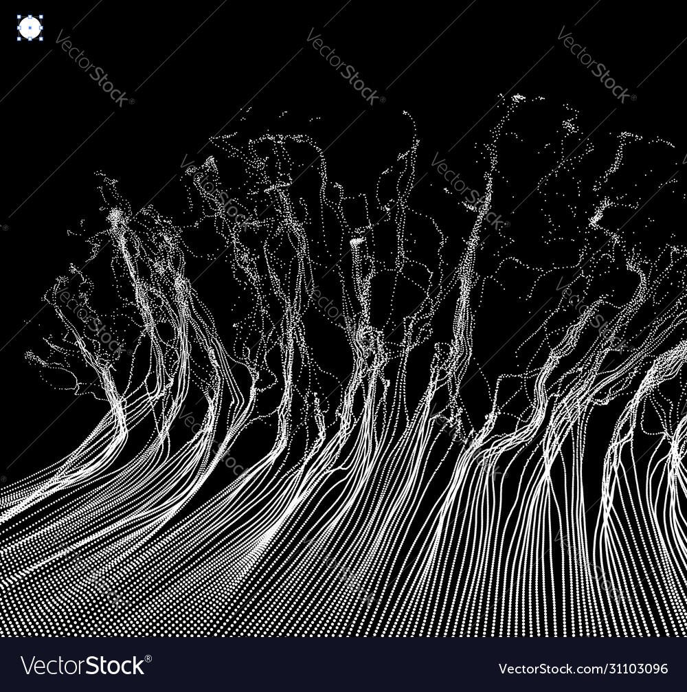 Array with dynamic emitted particles water splash Vector Image