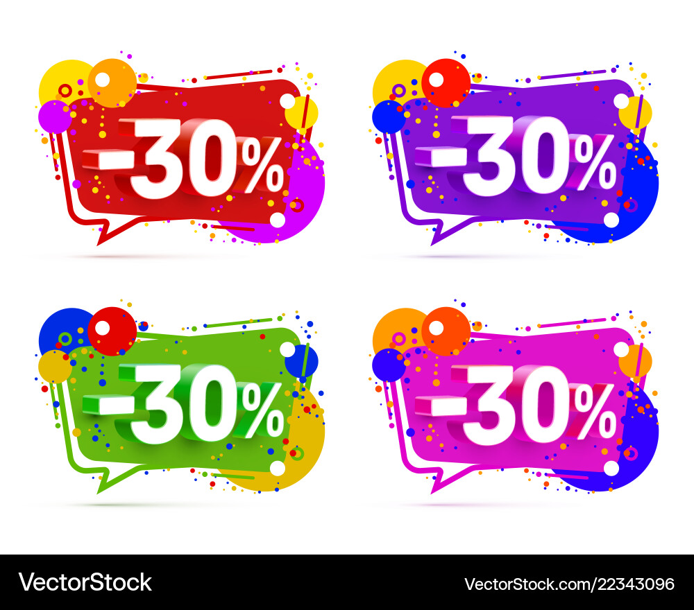 Banner 30 off with share discount percentage Vector Image