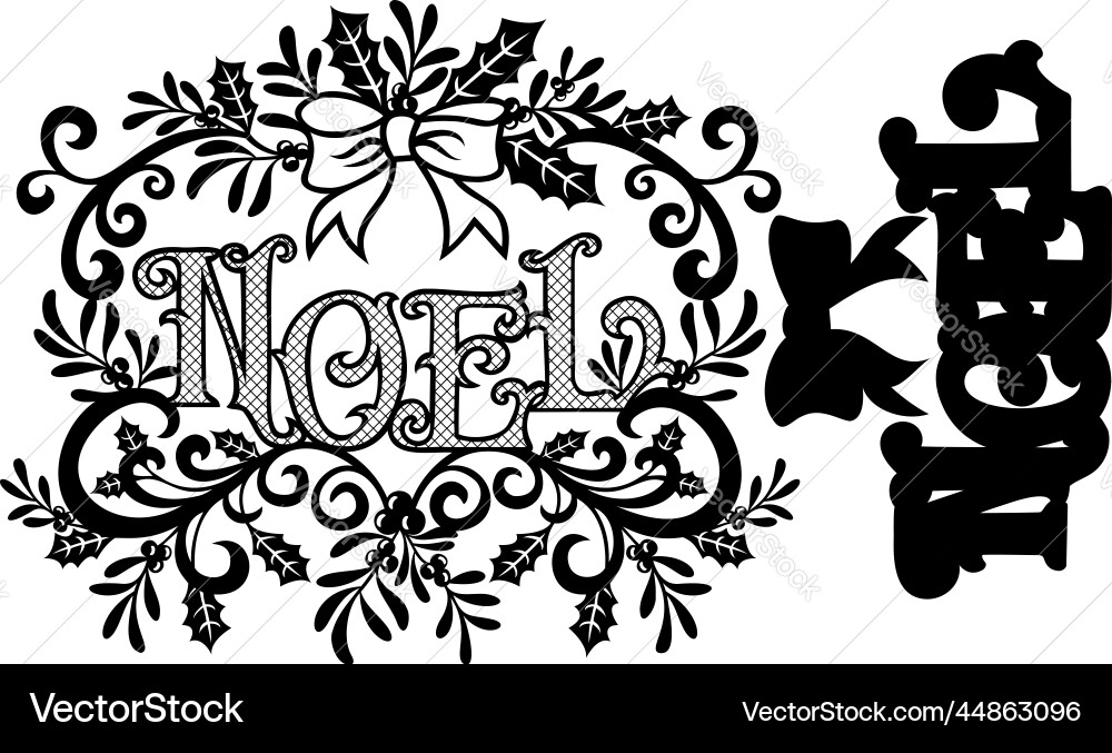 Christmas decor ornaments noel sign Royalty Free Vector