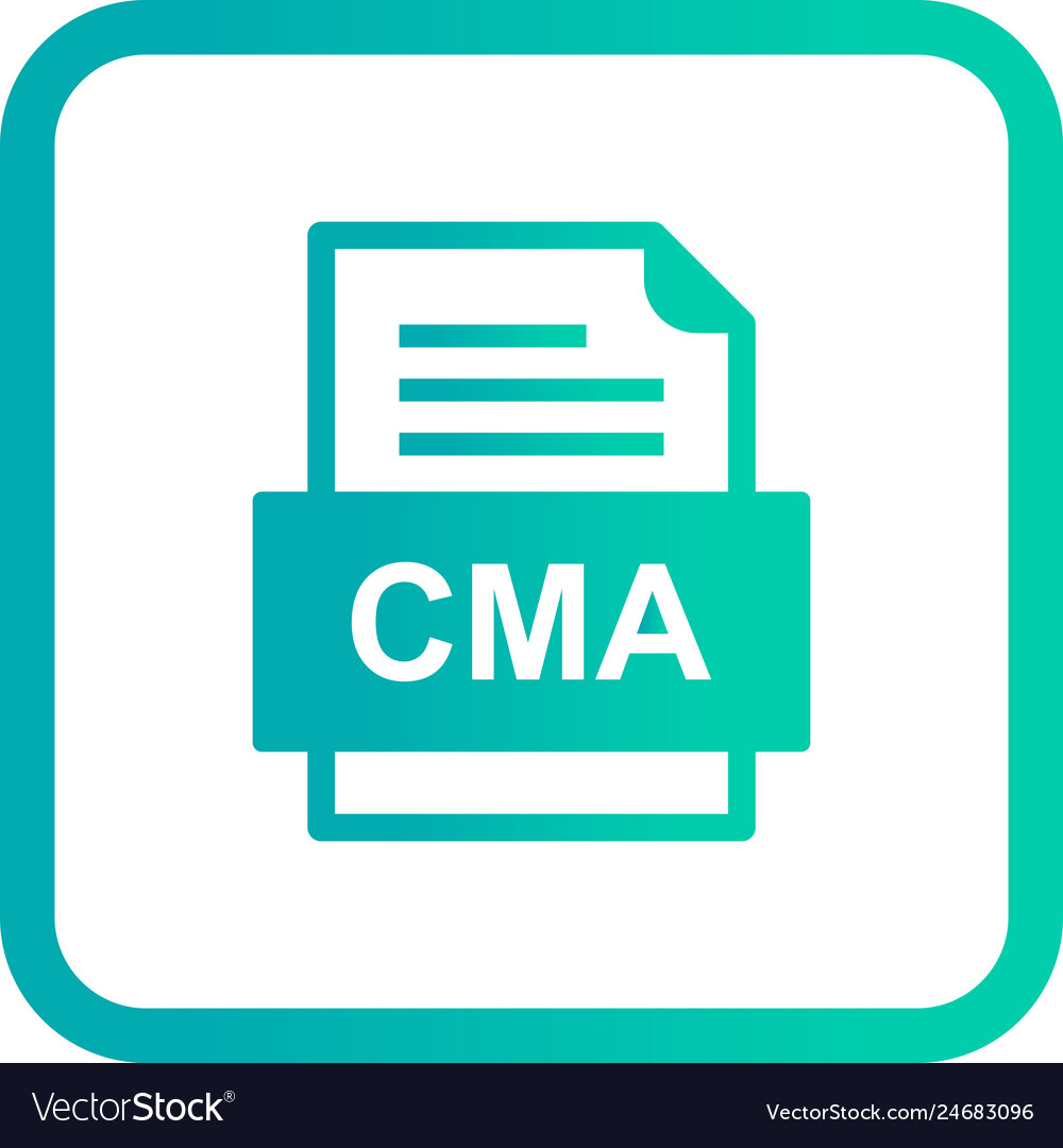 Cma file document icon Royalty Free Vector Image
