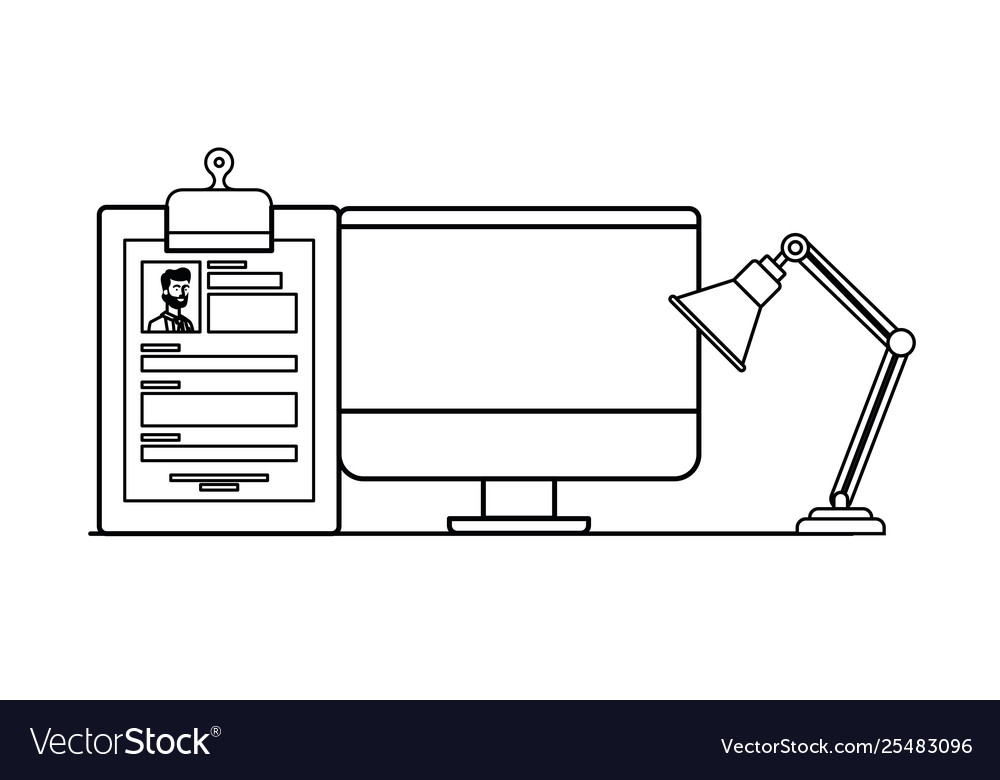 Computer screen with white background Royalty Free Vector