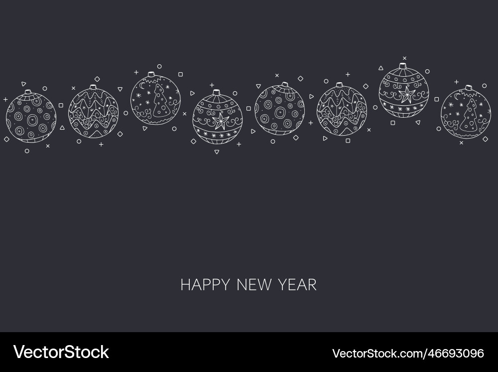 Dark new year minimalistic card poster placard Vector Image