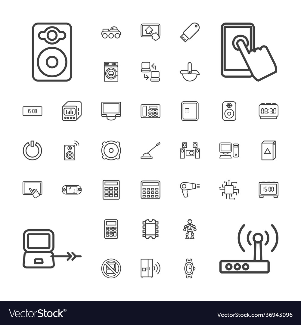 Electronic icons Royalty Free Vector Image - VectorStock