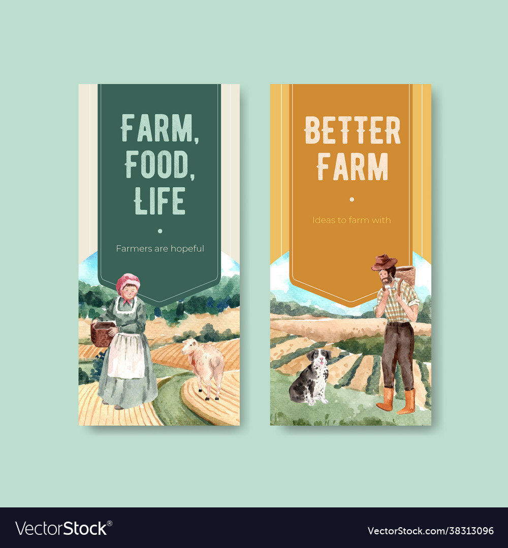 Flyer template with farm organic concept design Vector Image