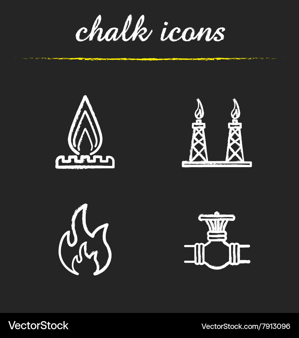 Gas industry chalk icons set Royalty Free Vector Image