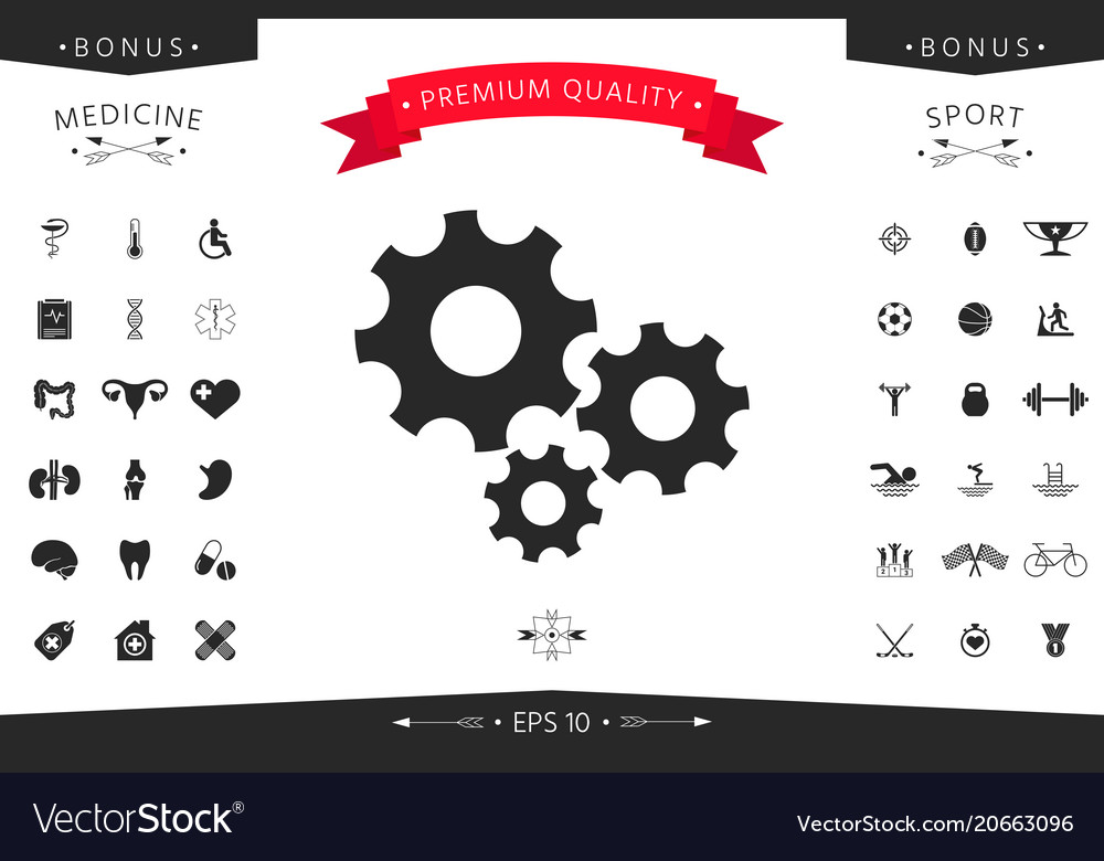 Gears wheel - settings icon Royalty Free Vector Image