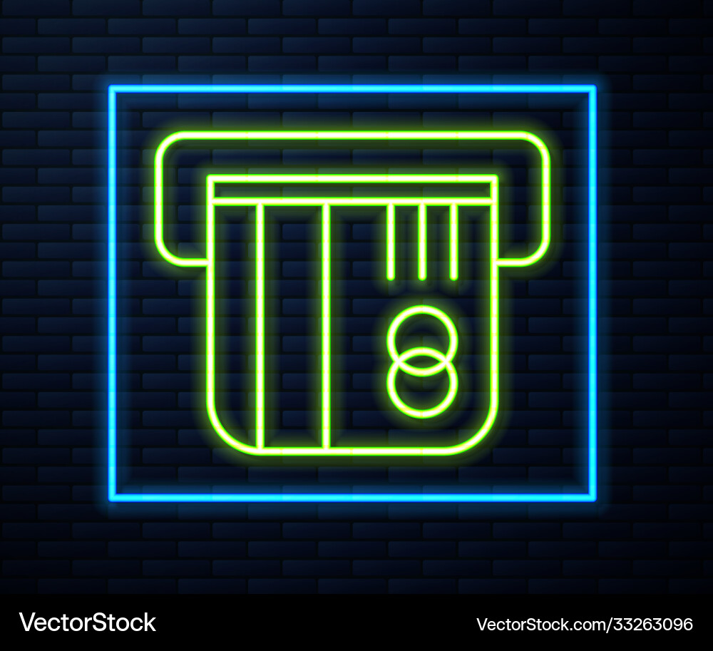 Glowing neon line credit card icon isolated Vector Image