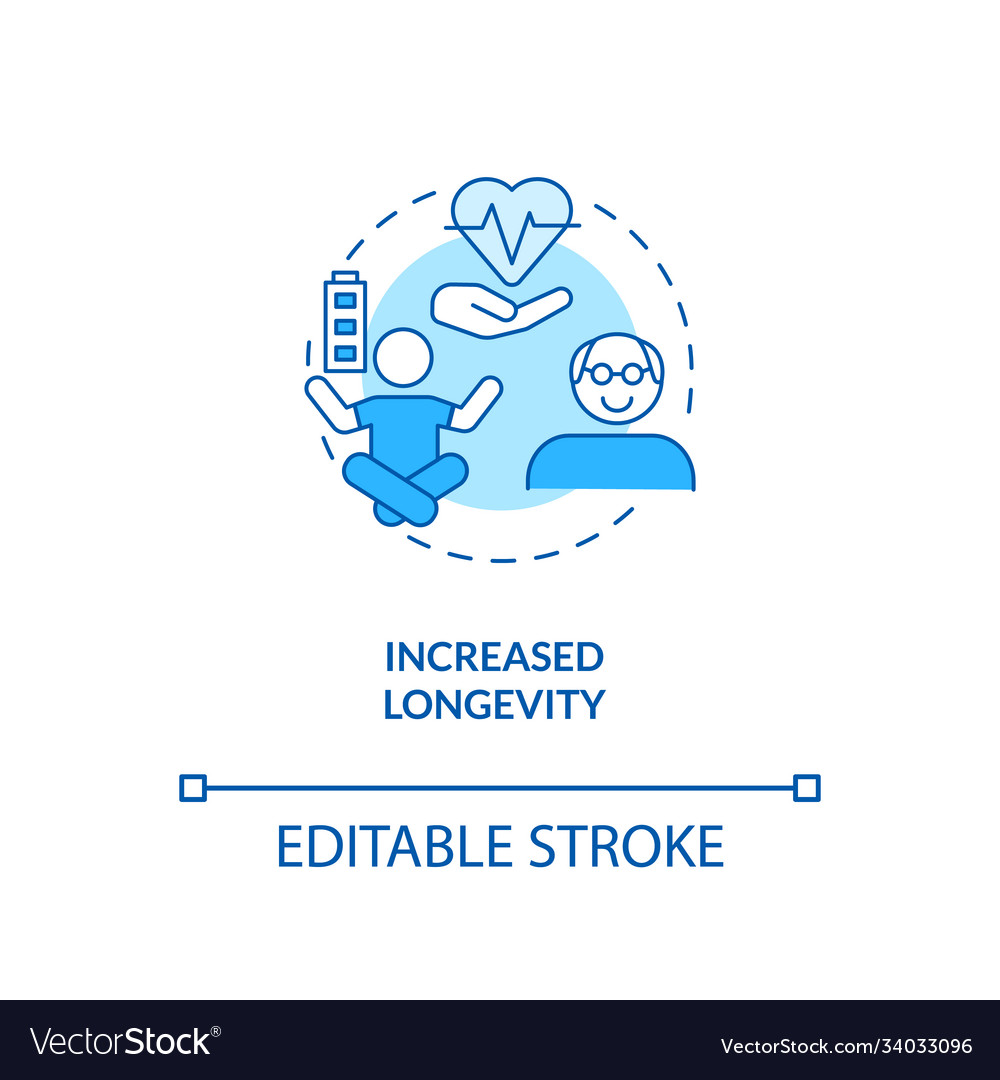 Increased longevity concept icon Royalty Free Vector Image