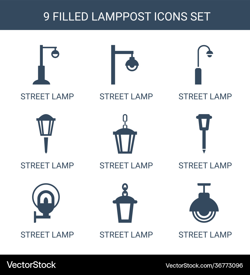 Lamppost icons Royalty Free Vector Image - VectorStock