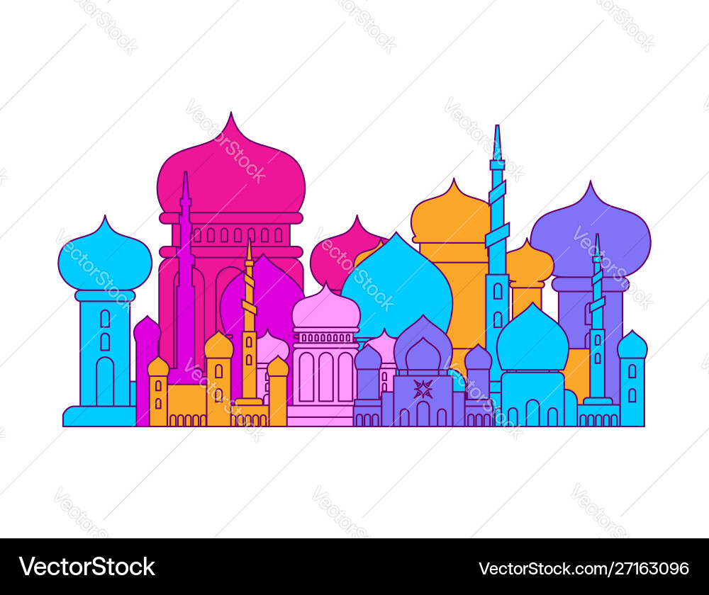 Mosque islamic religious building for muslim Vector Image