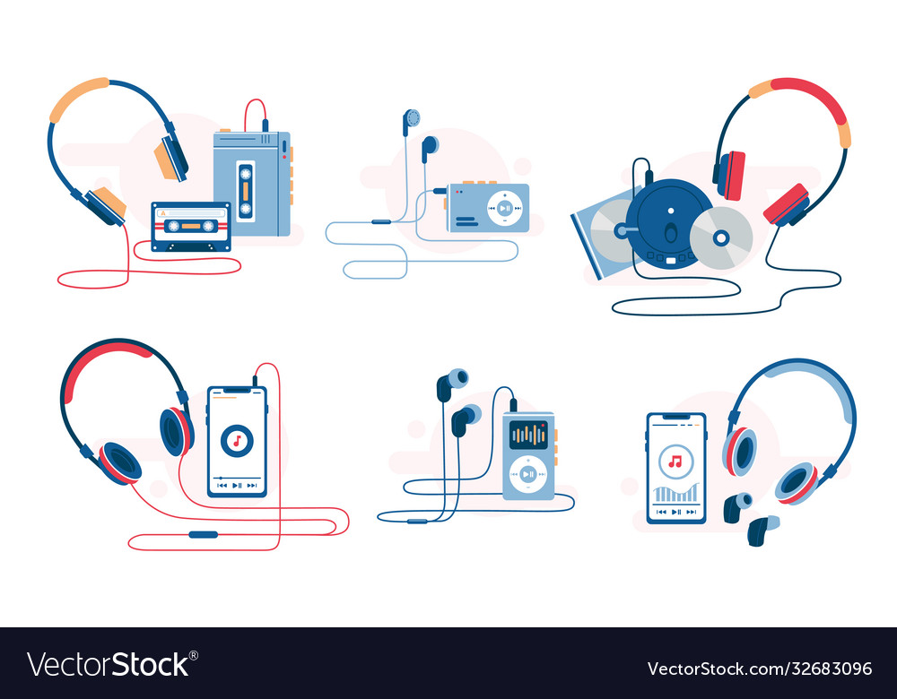 Music player evolution Royalty Free Vector Image